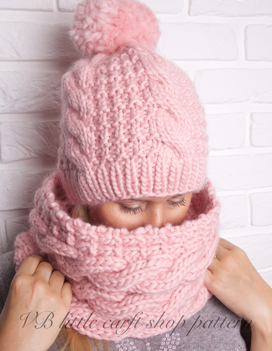 Aran Hat And Cowl Knitting Pattern. on Luulla